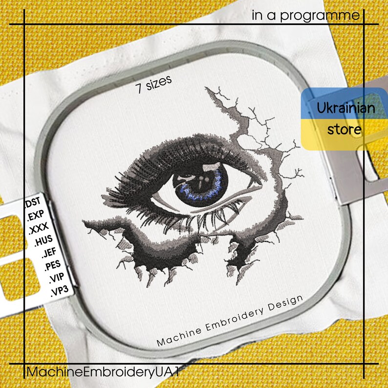 Girl's Eye Machine Embroidery Design Girl's Eye - Etsy