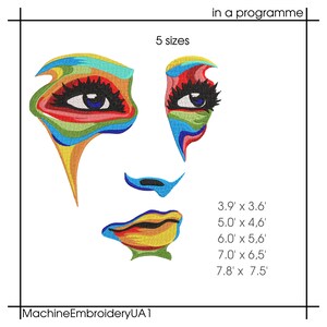 Colorful Face Embroidery Machine Embroidery Art Machine Embroidery ...