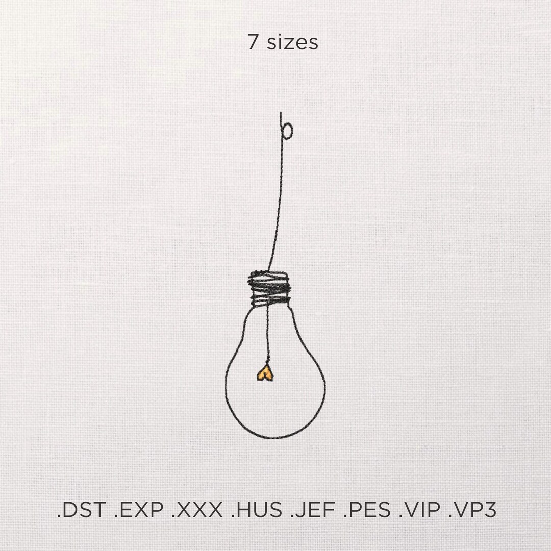 Light Bulb - Idea - Machine Embroidery Design - Tambour Stitch - Hand ...