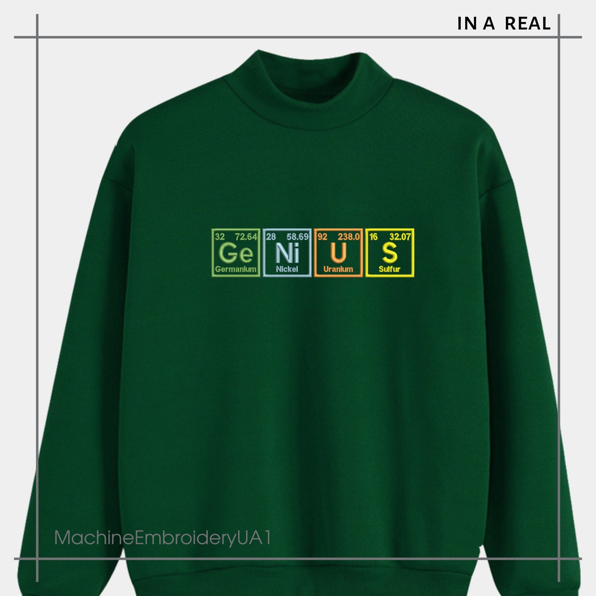 Lettering GENIUS Machine Embroidery Design - Periodic Table Embroidery ...