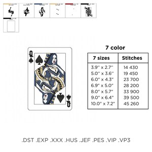 Queen of Spades Machine Embroidery Design - Card Queen of Spades ...