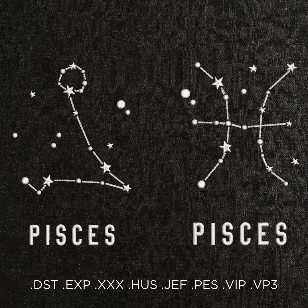 Pisces Constellation Machine Embroidery Pattern, Zodiac Embroidery ...