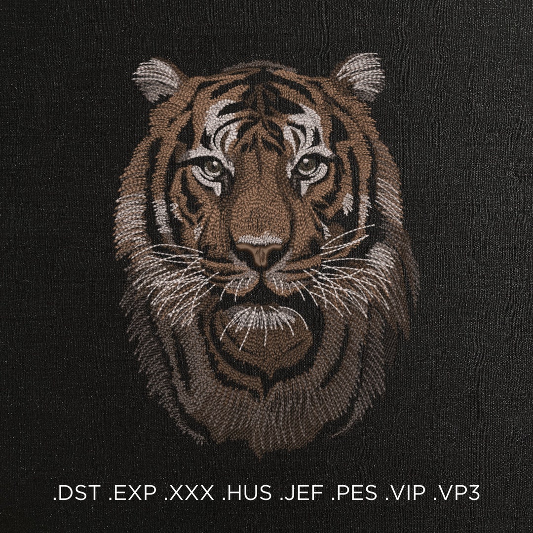 Tiger Machine Embroidery Pattern, Wild Cat Embroidery Design, Tiger ...