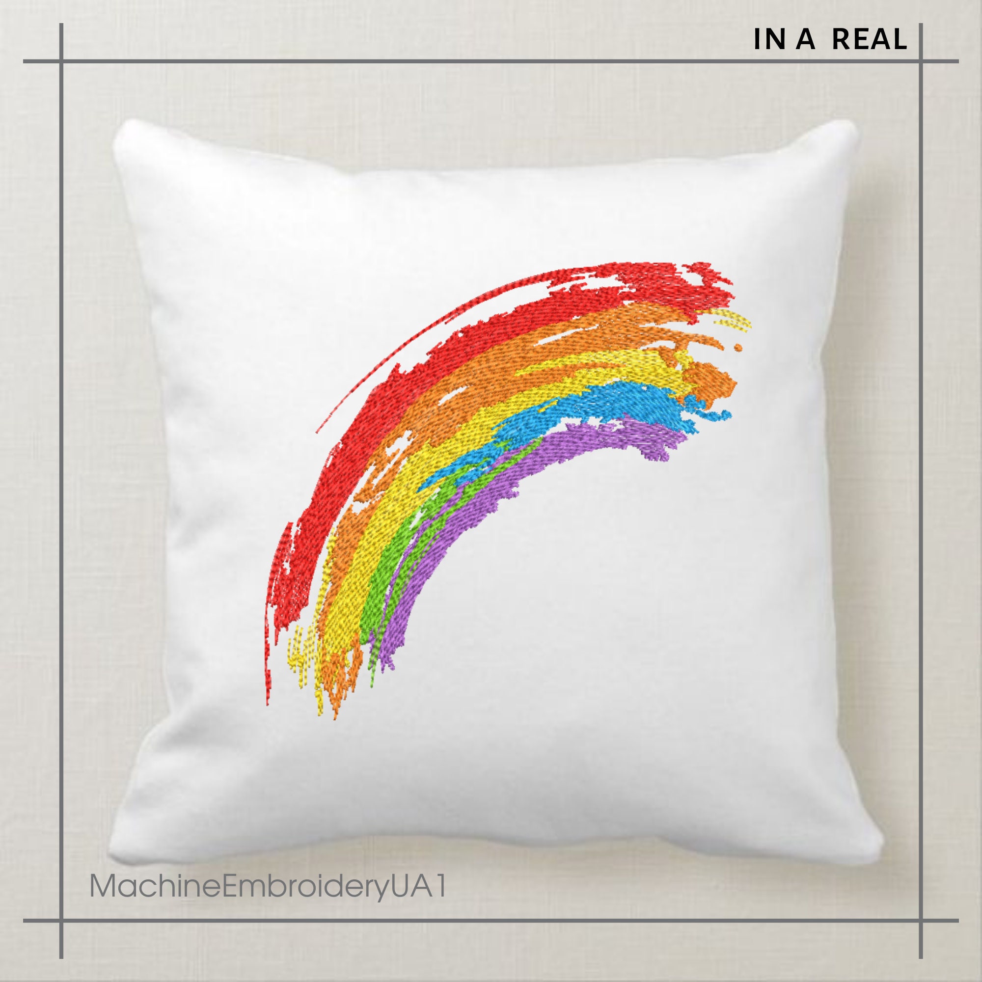 Rainbow Paint Machine Embroidery Design 6 Sizes Instant - Etsy
