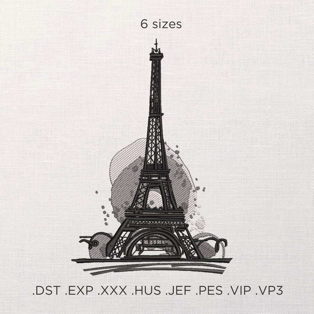 Charming Eiffel Tower Embroidery Machine Design, Paris Embroidery ...