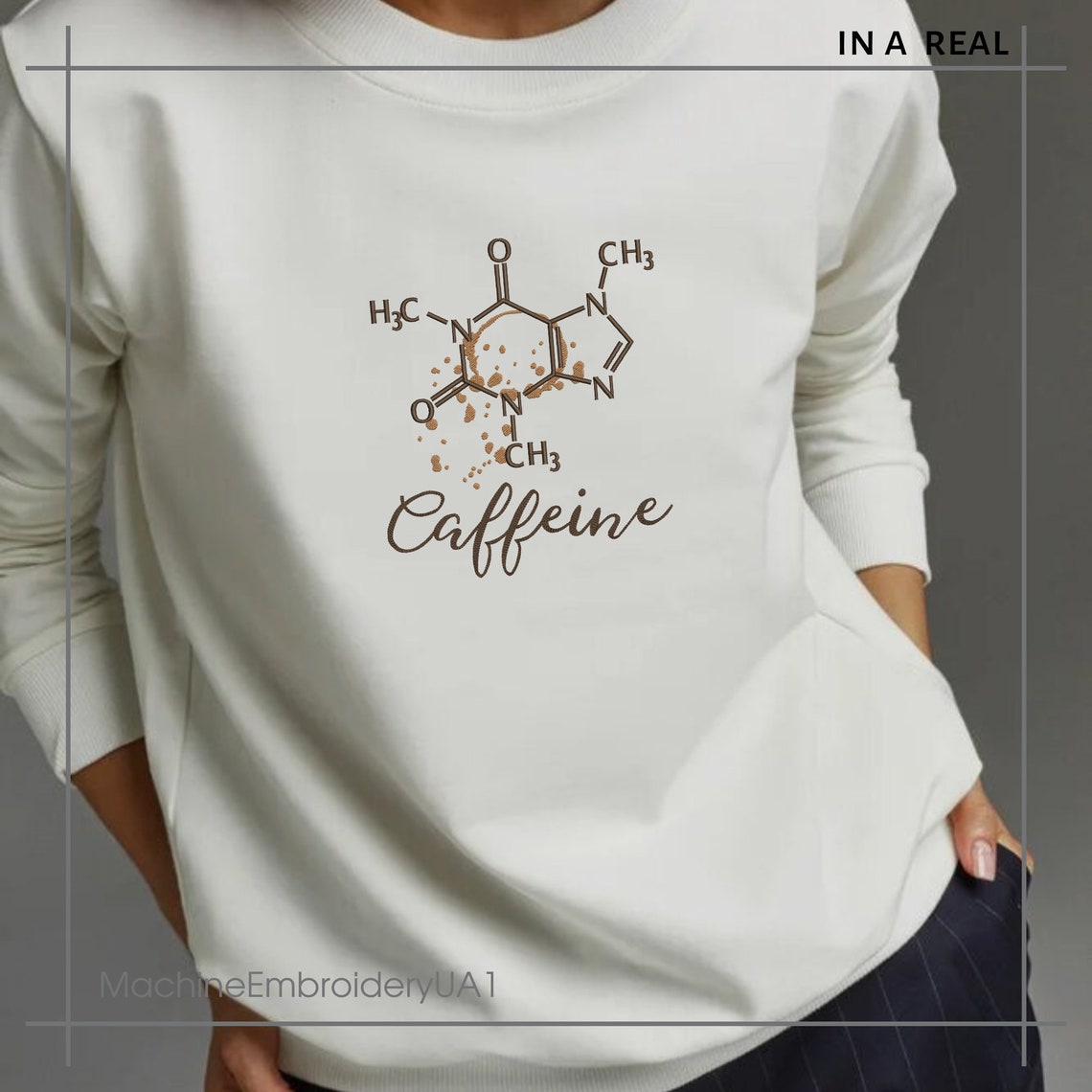 Caffeine Molecule Embroidery DESIGN FILE - Machine Embroidery Design -7 ...