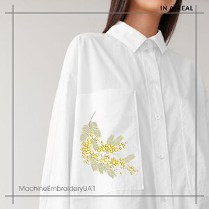 Mimosa Machine Embroidery Design Mimosa Branch Embroidery Files 5 Sizes ...