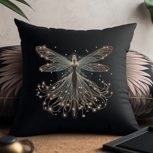 Fairy With Wings Embroidery Design, Fairy in Flight Embroidery Machine ...
