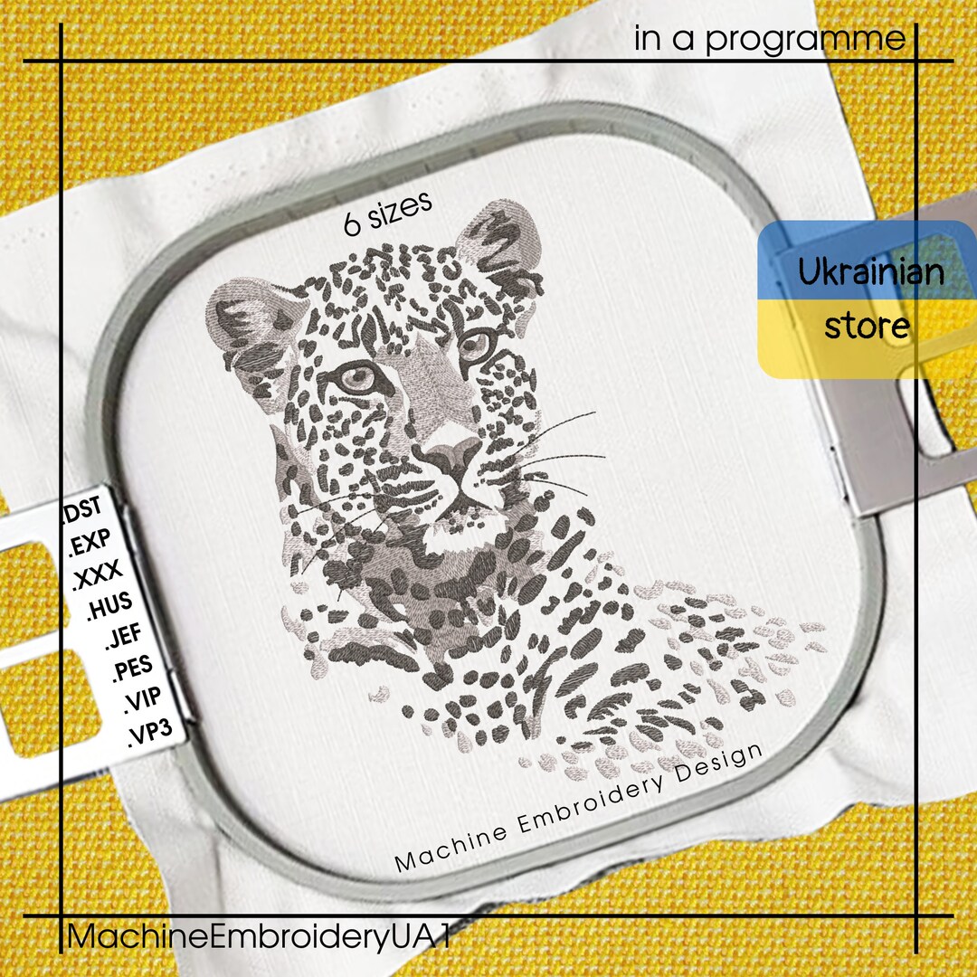 Cheetah on a Light Background Machine Embroidery Design Leopard ...