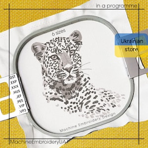Cheetah on a Light Background Machine Embroidery Design Leopard ...