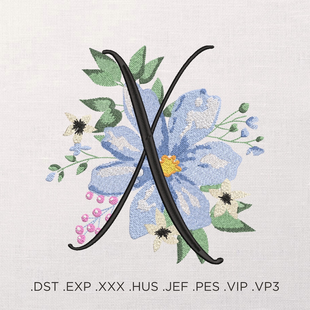 Floral Monogram - Machine Embroidery Design - 6 Sizes - Instant ...