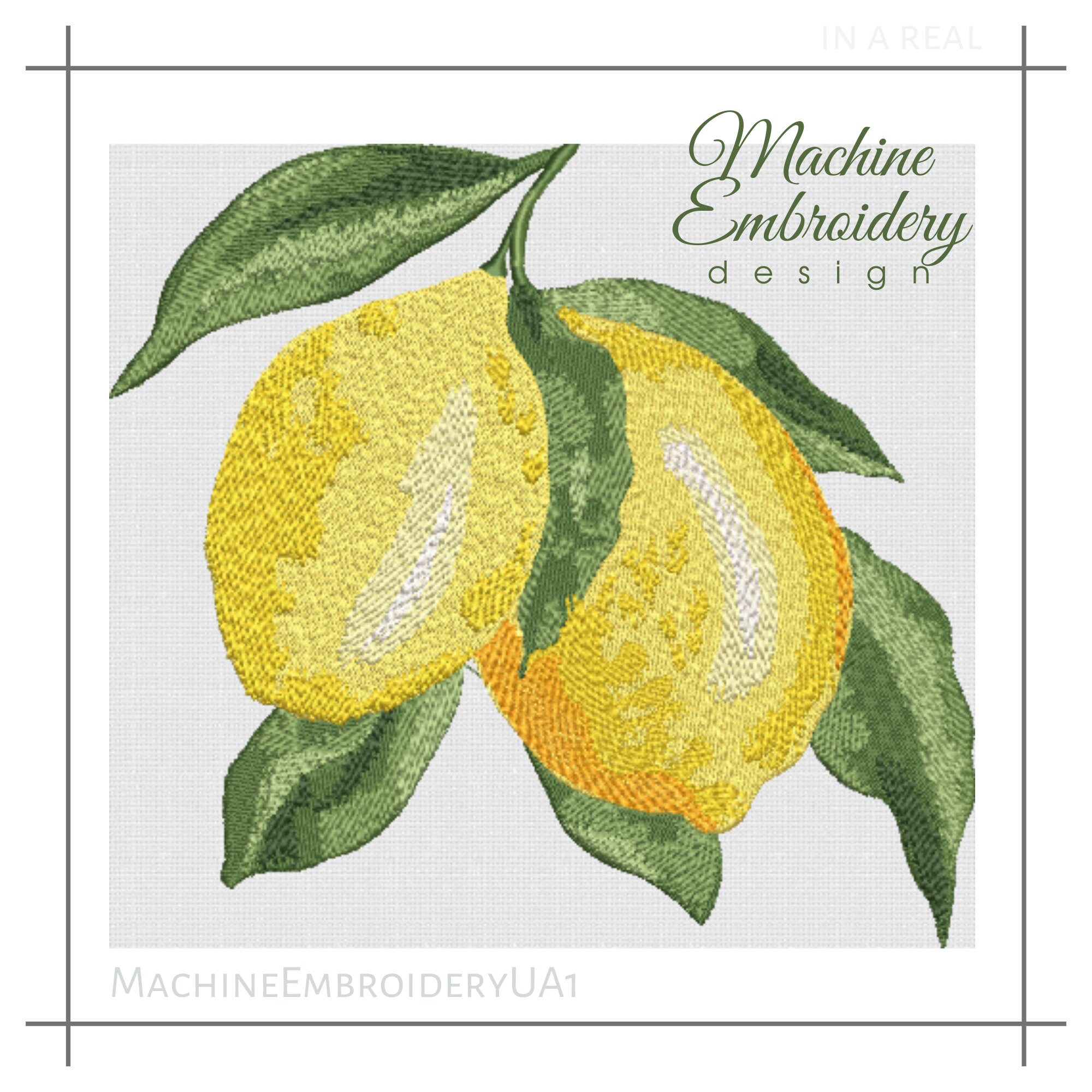 Machine Embroidery Design Lemon Branch 5 Sizes - Etsy