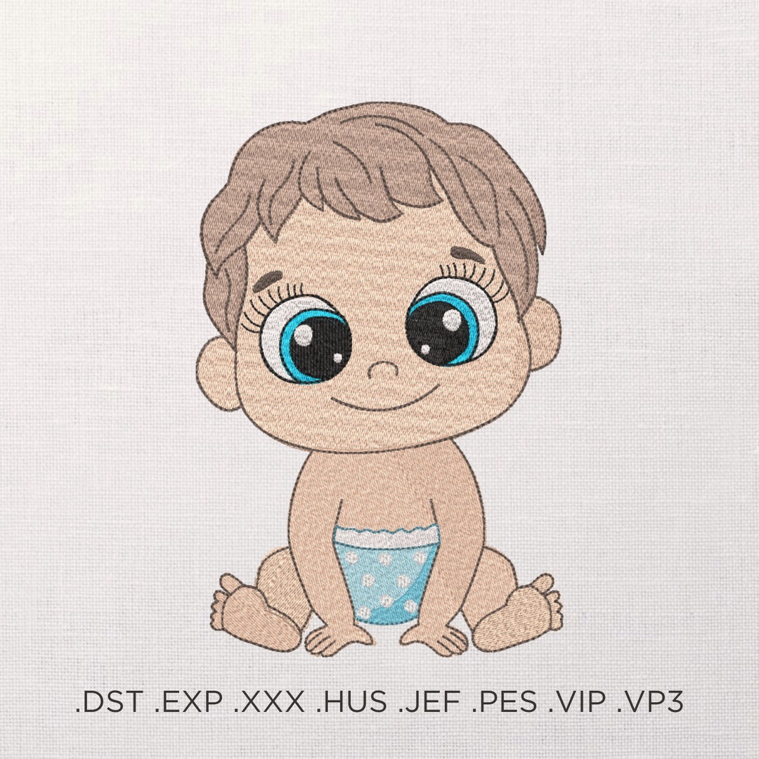 Baby Boy Machine Embroidery Design Cute Baby Blue Embroidery Files 6 ...