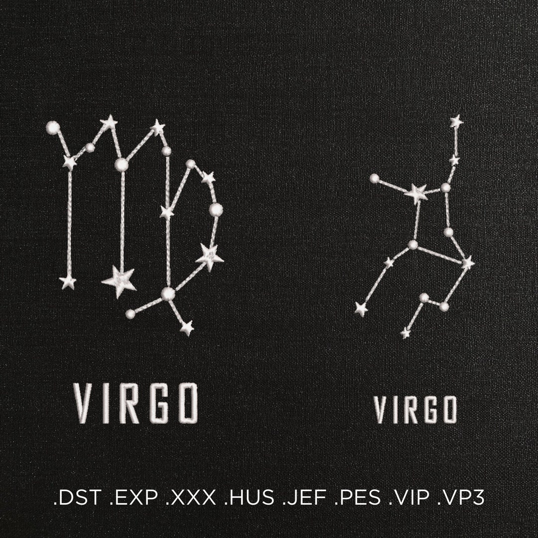 Virgo Constellation Machine Embroidery Pattern, Zodiac Embroidery ...