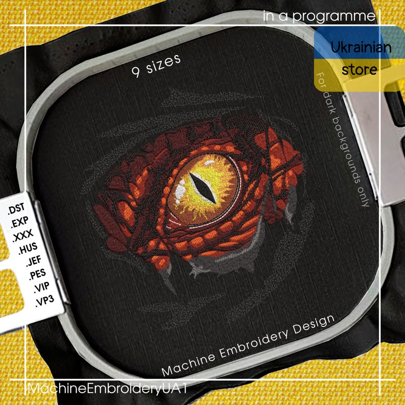 Dragon Eye Machine Embroidery Design Dragon Eye Embroidery - Etsy