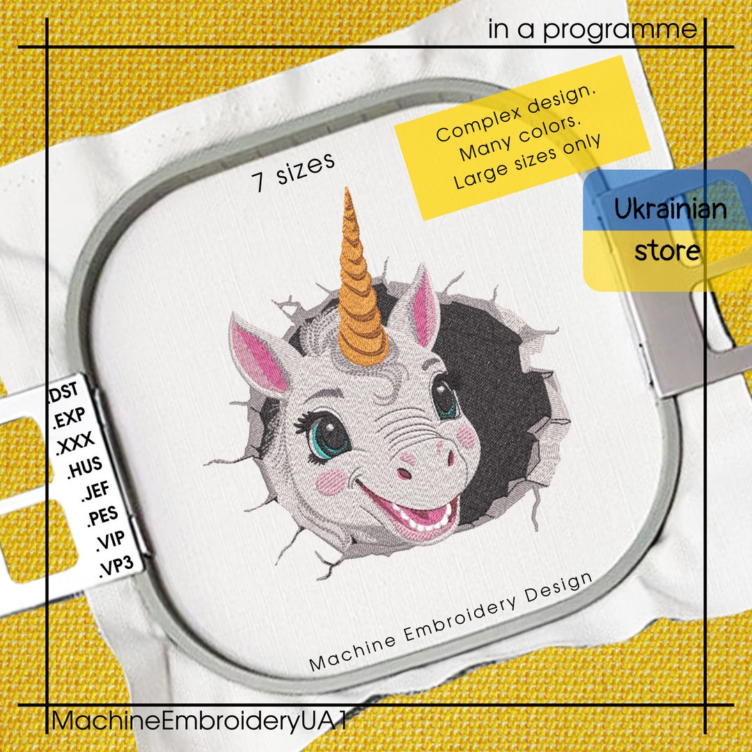 Cute Unicorn Machine Embroidery Design Baby Unicorn Embroidery Files 7 ...