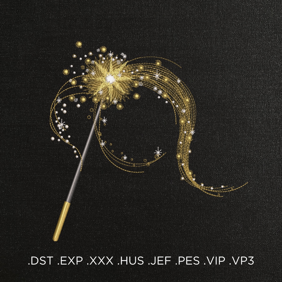 Magic Wand Machine Embroidery Design - Magic Wand Light Embroidery ...