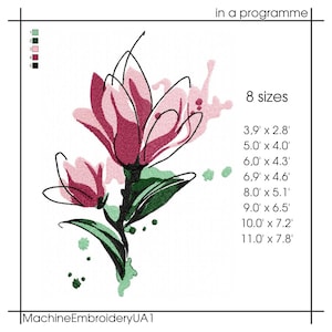 Magnolia Machine Embroidery Design - Artistic Embroidery - 8 Sizes ...