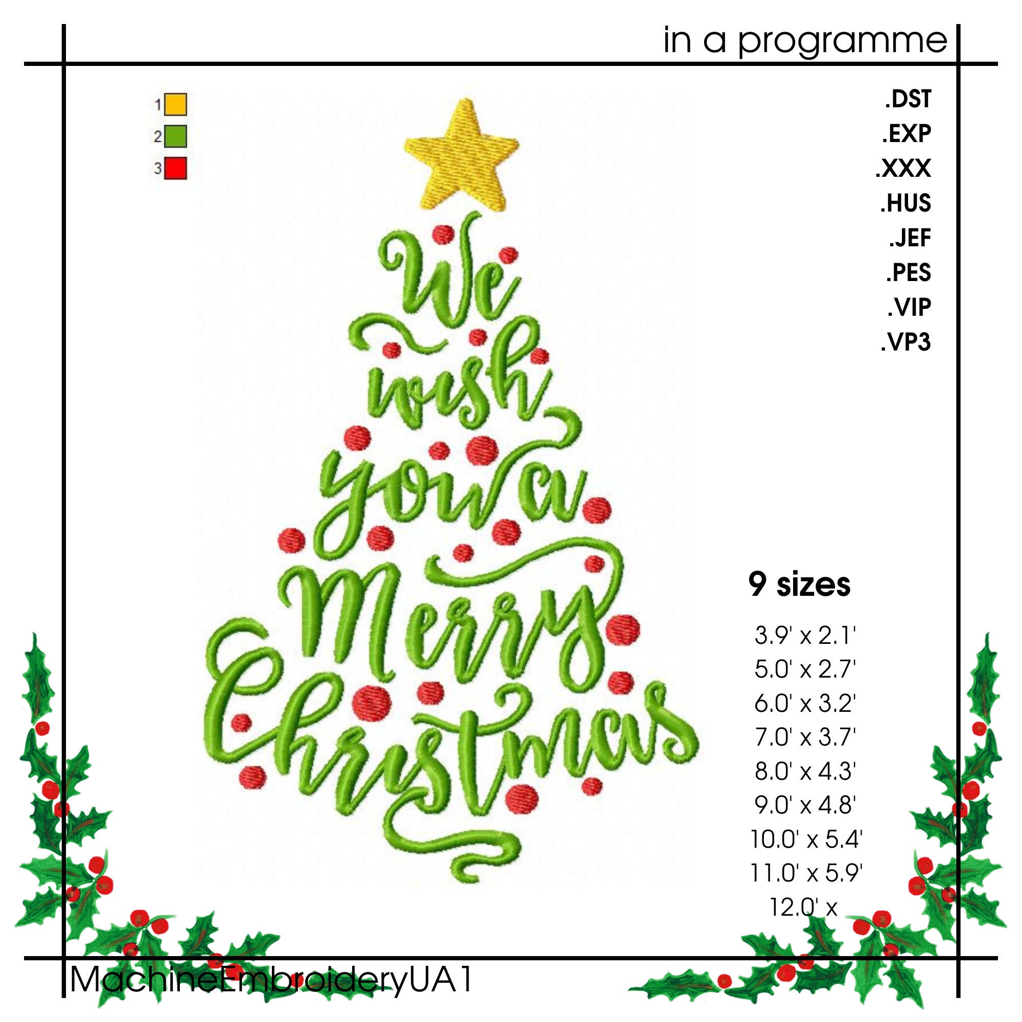 Christmas Tree Machine Embroidery Design Christmas Tree - Etsy