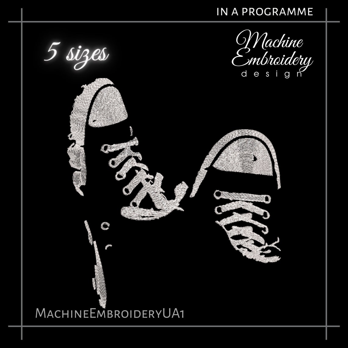 Sneakers Machine Embroidery Design 5 sizes | Etsy