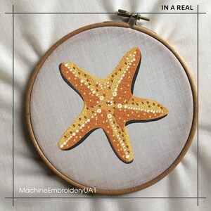 Starfish Machine Embroidery Design, Yellow Starfish Embroidery for ...