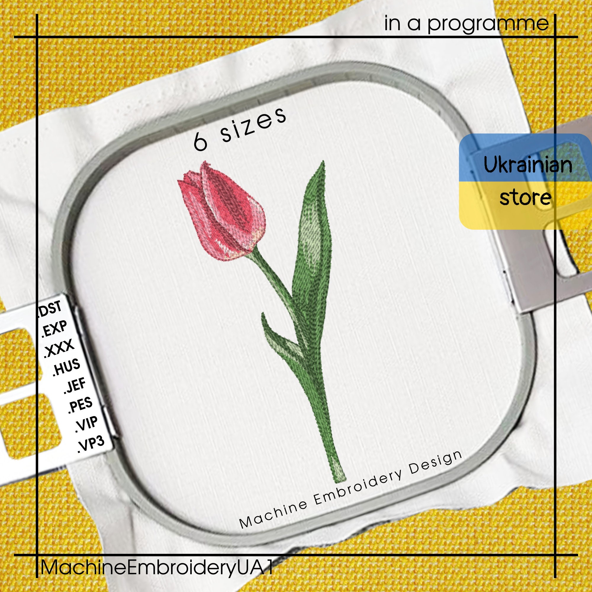 Tulip Machine Embroidery Design Tulip Embroidery Files 7 - Etsy