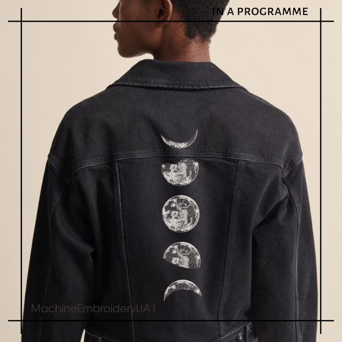 Phases of the Moon With Stars Large Machine Embroidery - Etsy