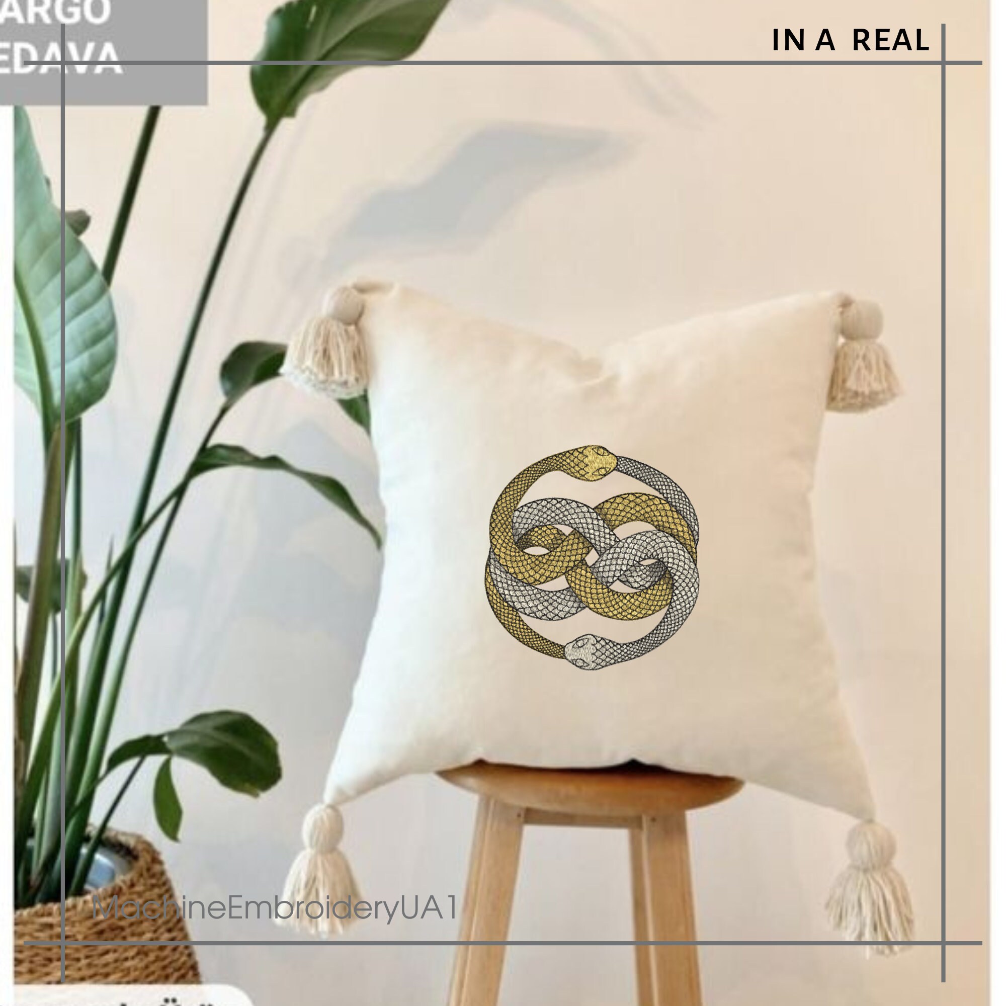 Amulet Woven Snakes Machine Embroidery Design - Two Snakes Amulet ...
