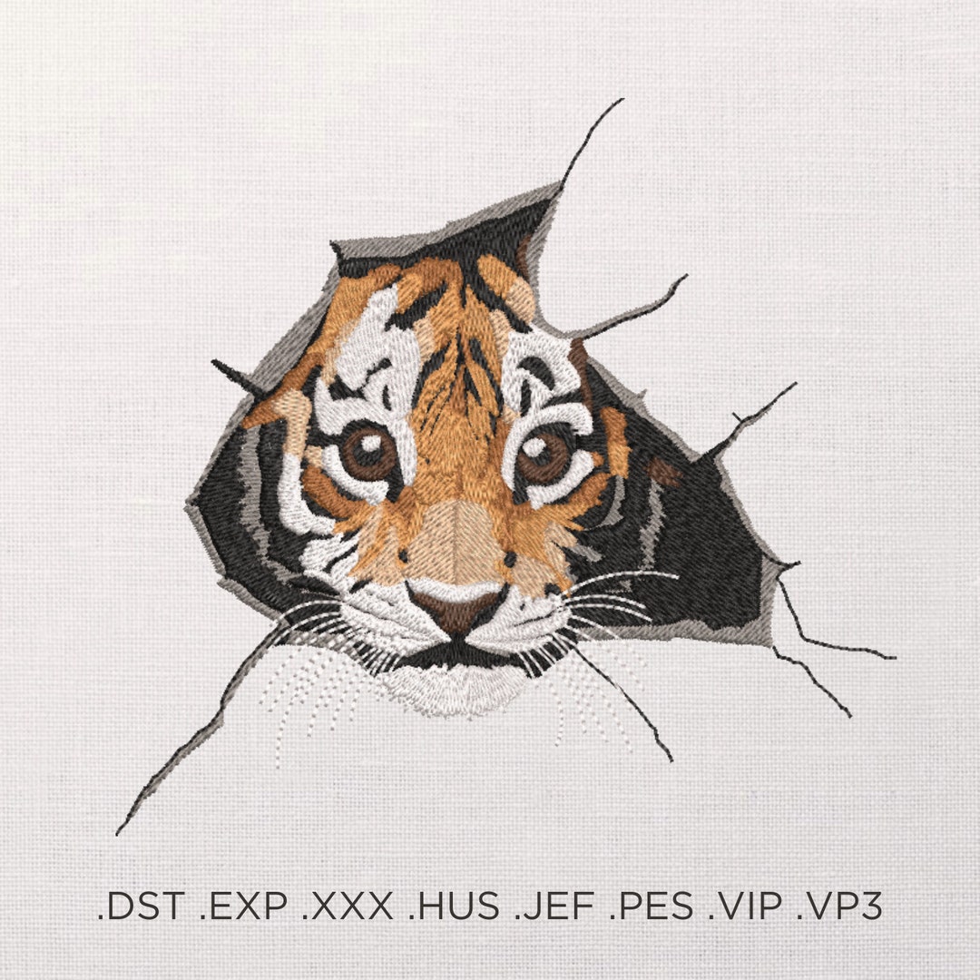 Cute Little Tiger Machine Embroidery Design, PES Baby Tiger Embroidery ...
