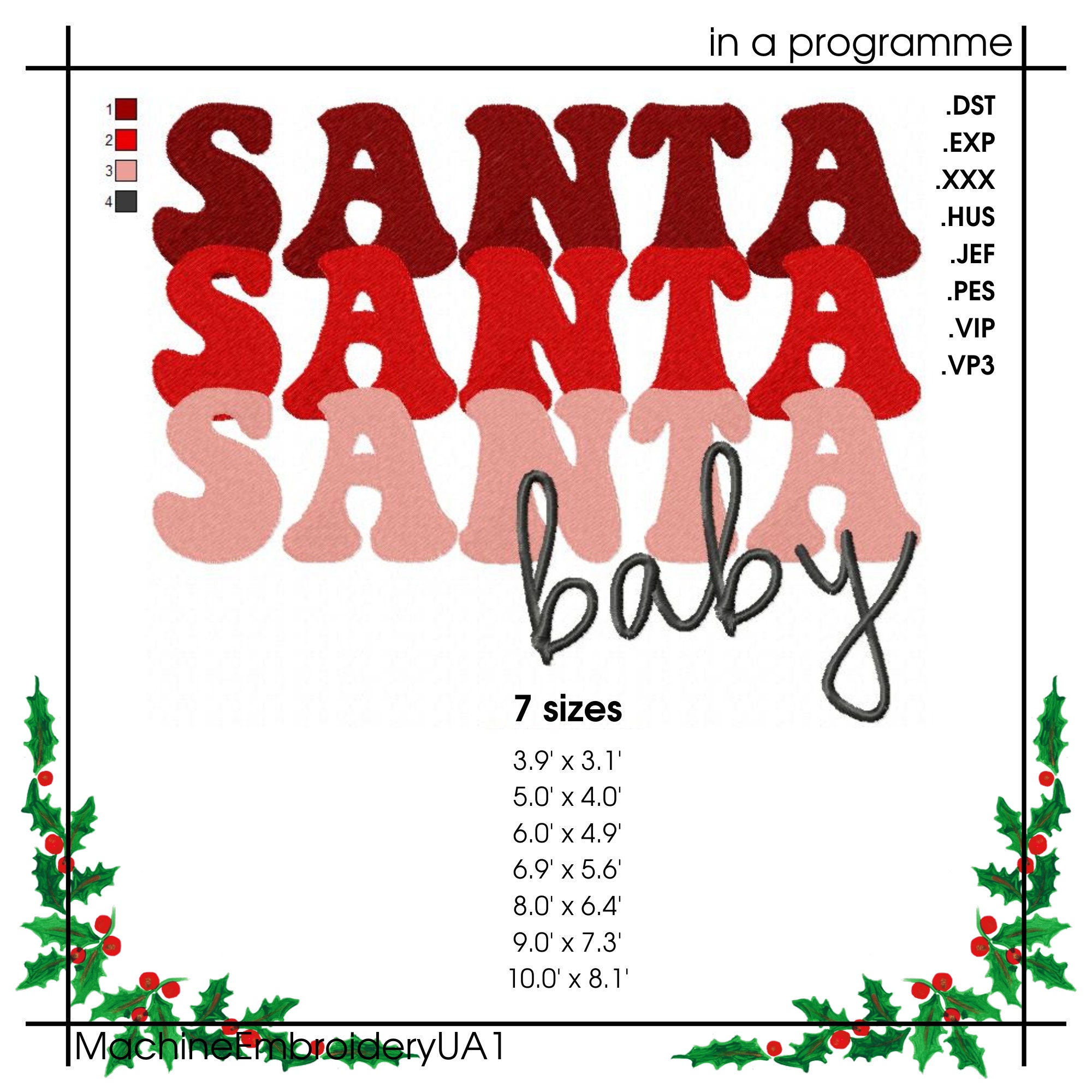 Santa Baby Christmas Machine Embroidery Design Christmas - Etsy
