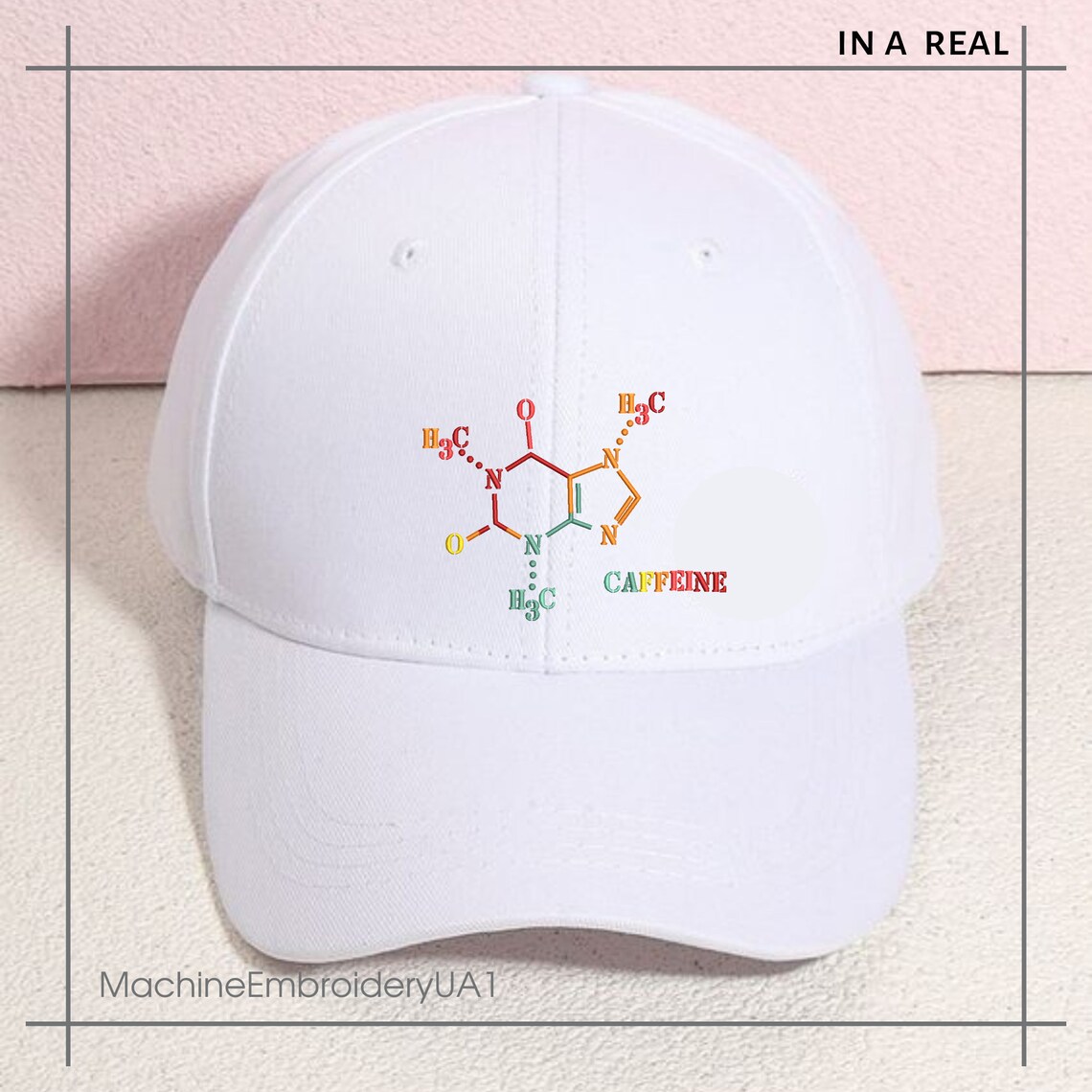 Caffeine Molecule Machine Embroidery Design - Coffee Embroidery Files ...