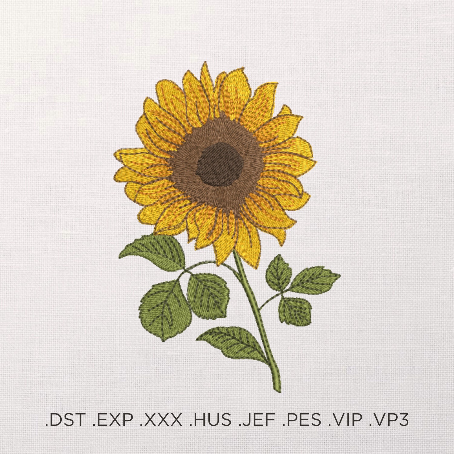 Sunflower Machine Embroidery Pattern, Floral Embroidery Design, Wild ...