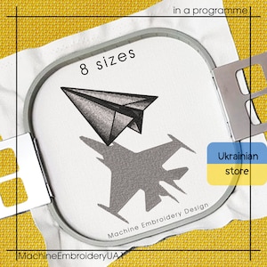 Paper Airplane Machine Embroidery Design Airplane With - Etsy