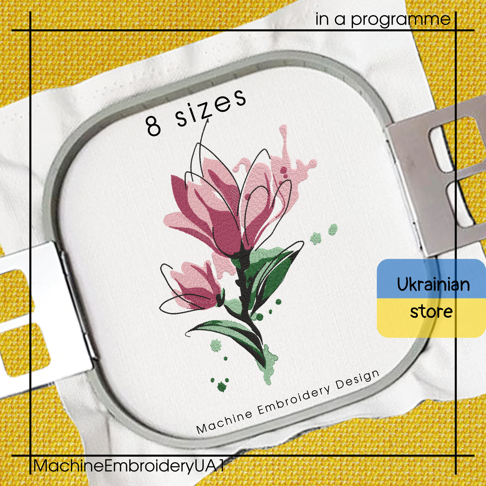 Magnolia Machine Embroidery Design Artistic Embroidery 8 - Etsy