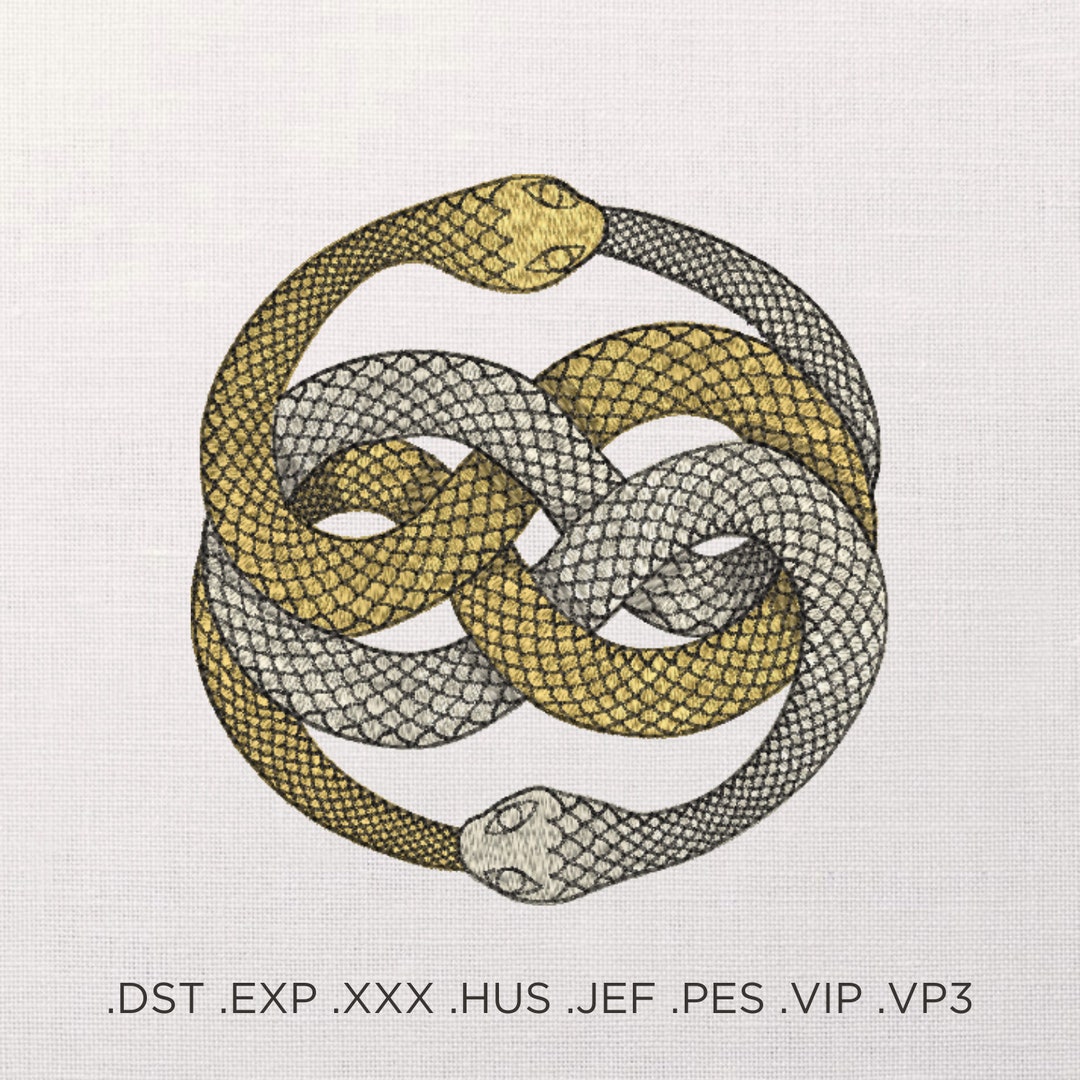 Amulet Woven Snakes Machine Embroidery Design - Two Snakes Amulet ...