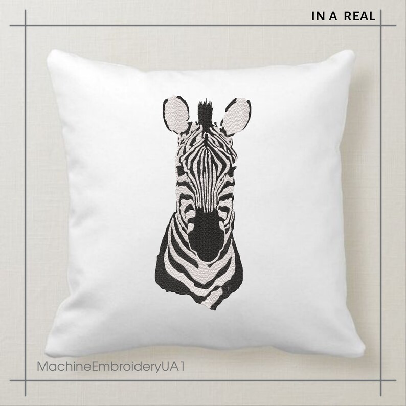 Zebra Machine Embroidery Design Zebra White on Black - Etsy