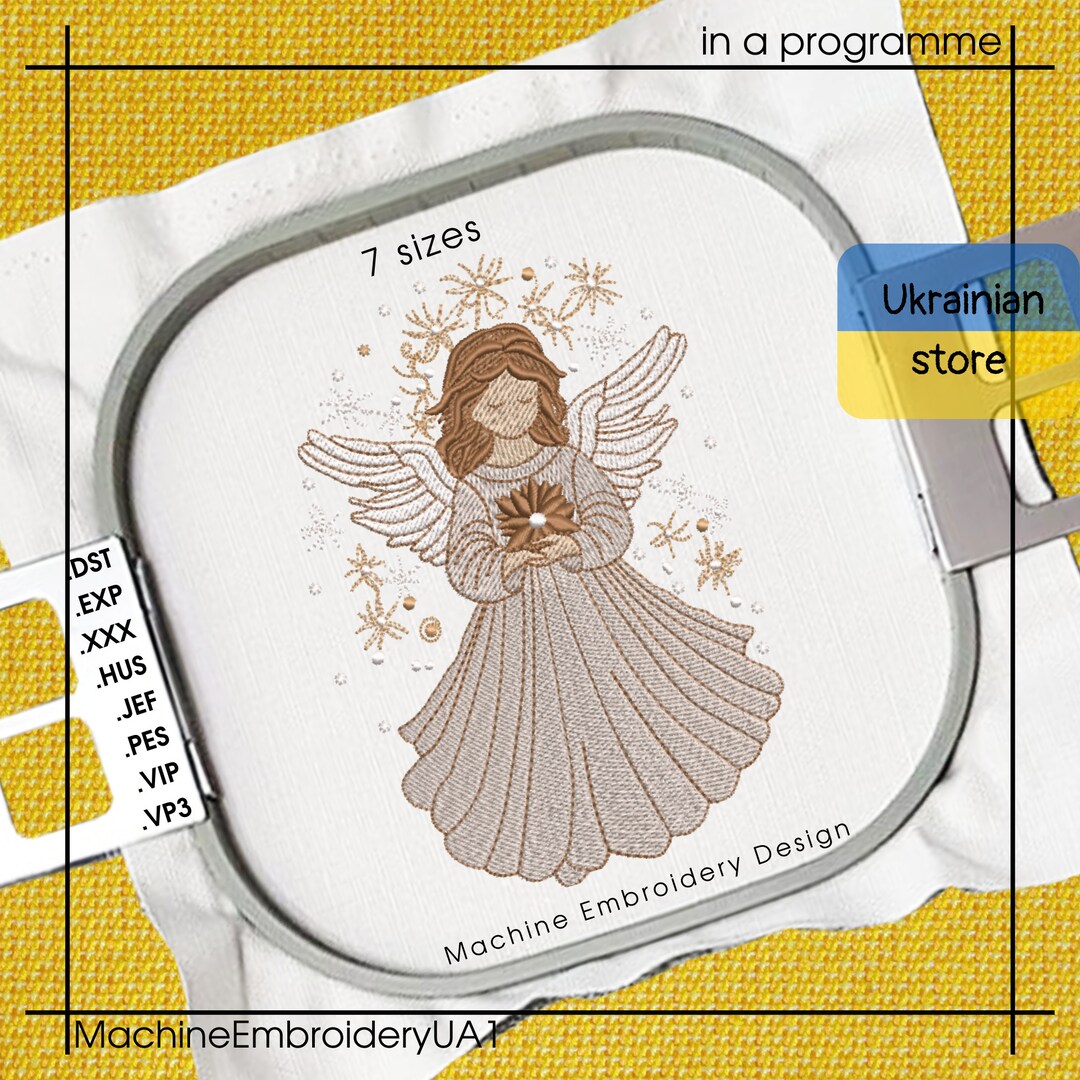 Christmas Angel Machine Embroidery Design Angel Embroidery Files 7 ...