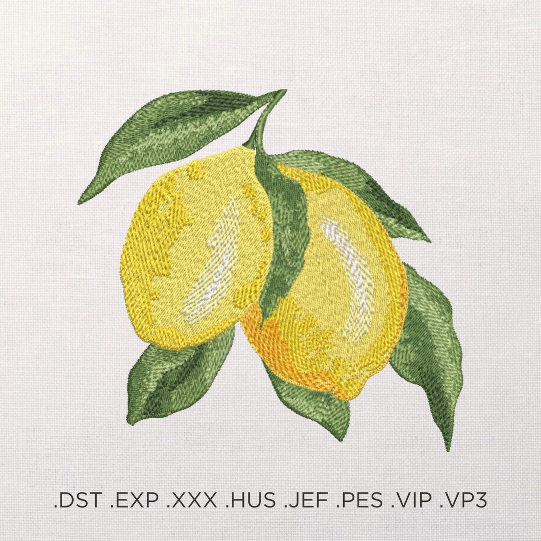 Machine Embroidery Design Lemon Branch - 5 Sizes - Etsy