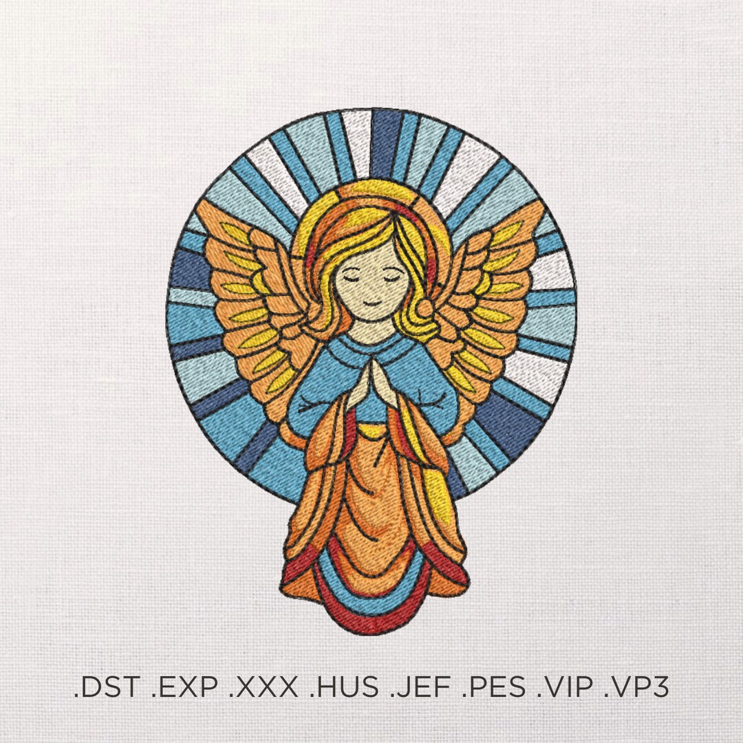 Christmas Mosaic Angel Machine Embroidery Design, Stained Glasses ...