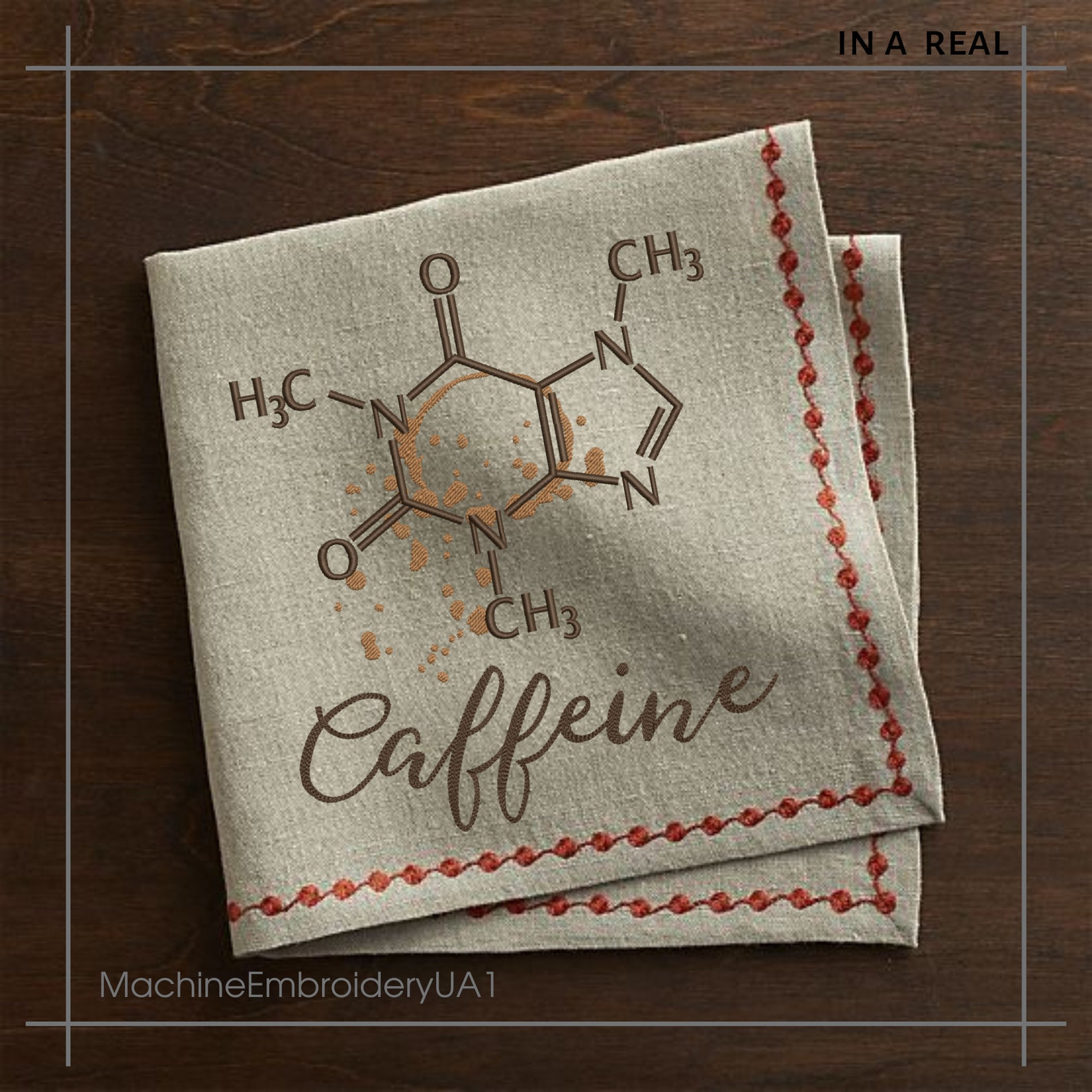 Caffeine Molecule Embroidery DESIGN FILE - Machine Embroidery Design -7 ...