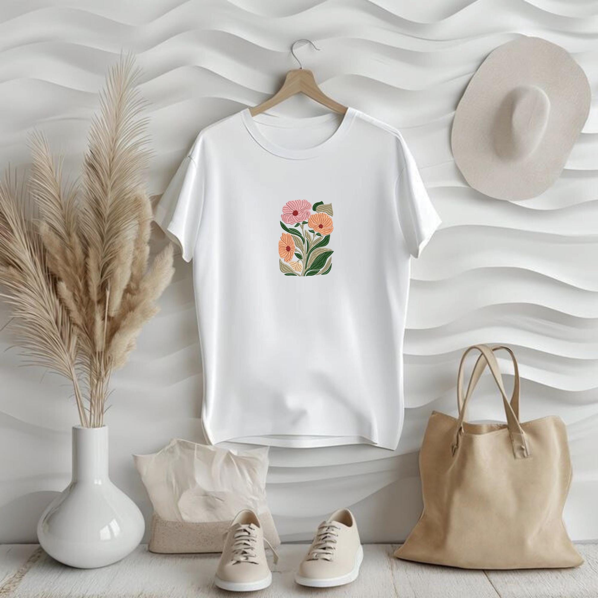 Wildflower Machine Embroidery Design, Floral Embroidery Pattern, Boho ...