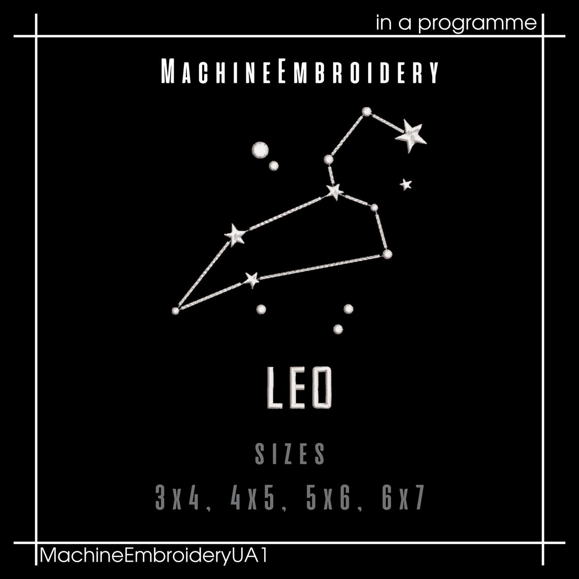 Constellation LEO Machine Embroidery Design 4 Sizes 2 - Etsy