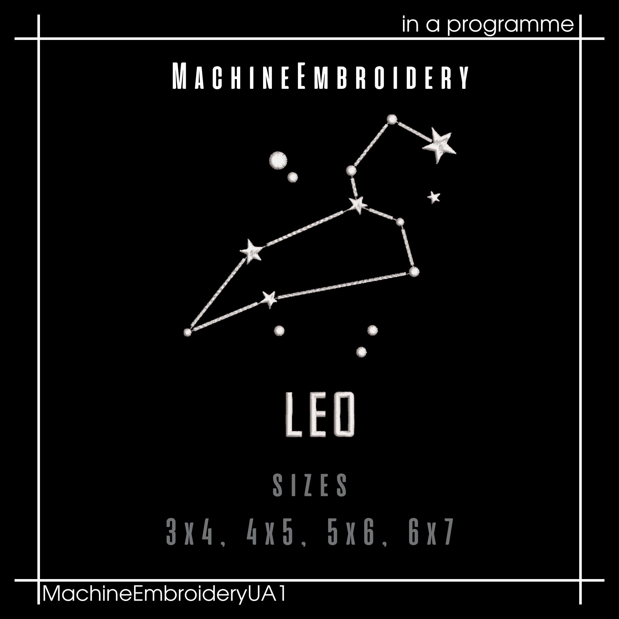 Constellation LEO Machine Embroidery Design 4 Sizes 2 - Etsy