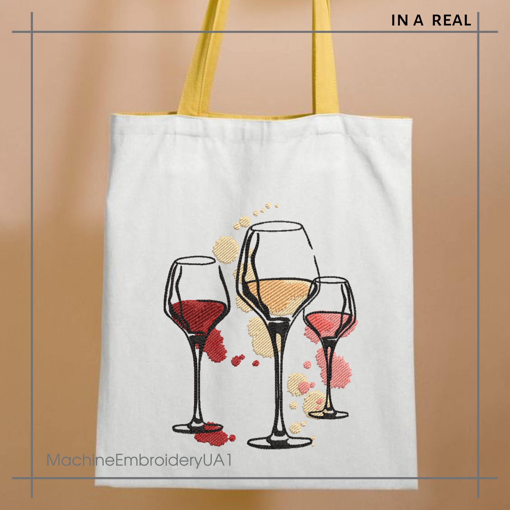 Glass of Wine Machine Embroidery Design Watercolor - Etsy