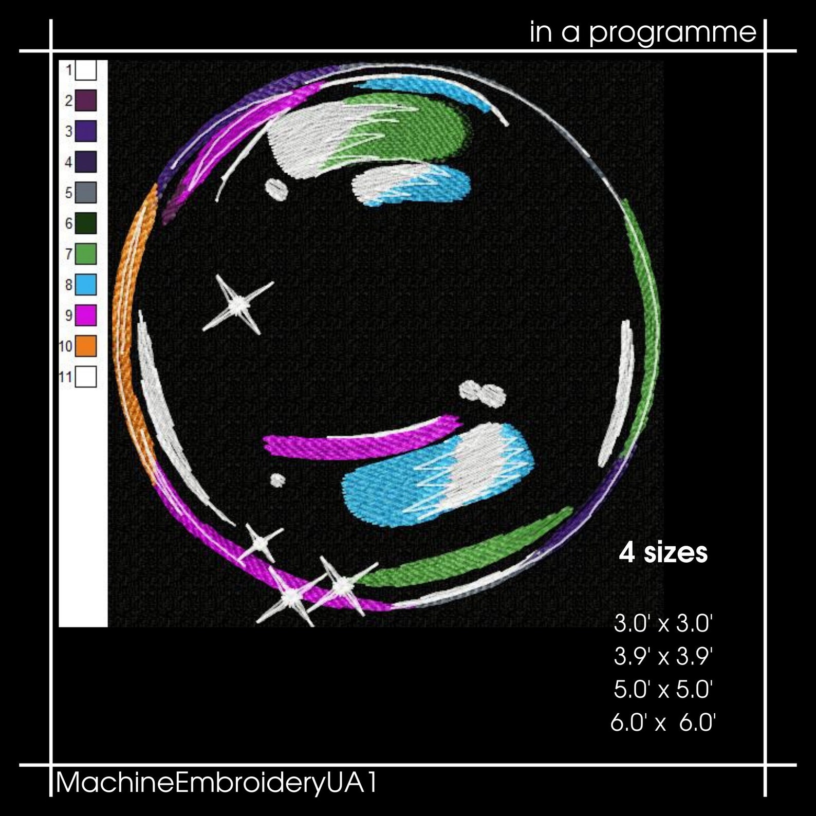Soap Bubbles Machine Embroidery Design Blowing Bubbles Embroidery Files ...