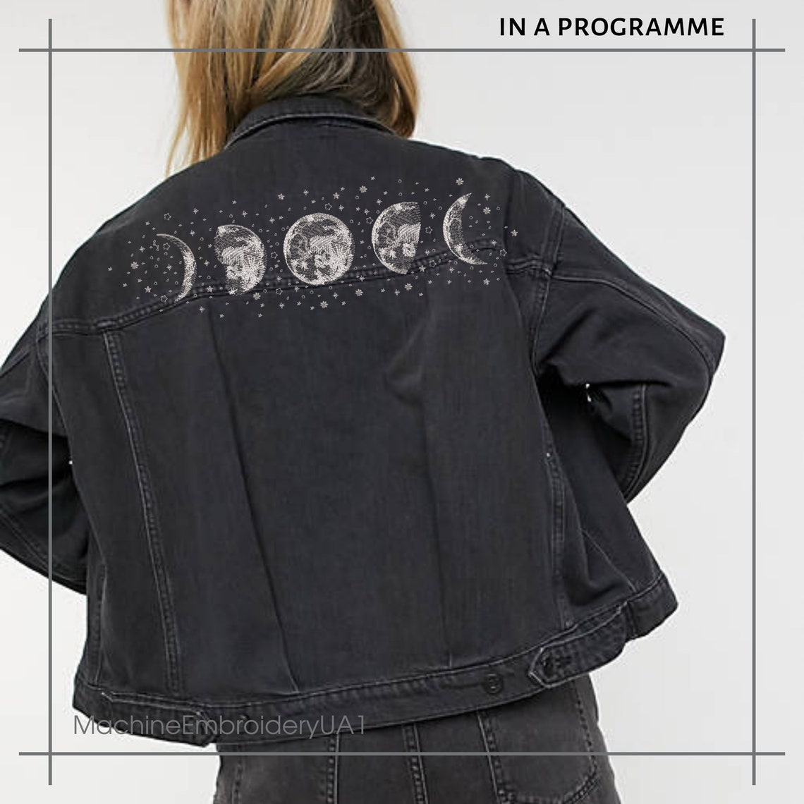 Phases of the Moon With Stars Large Machine Embroidery - Etsy