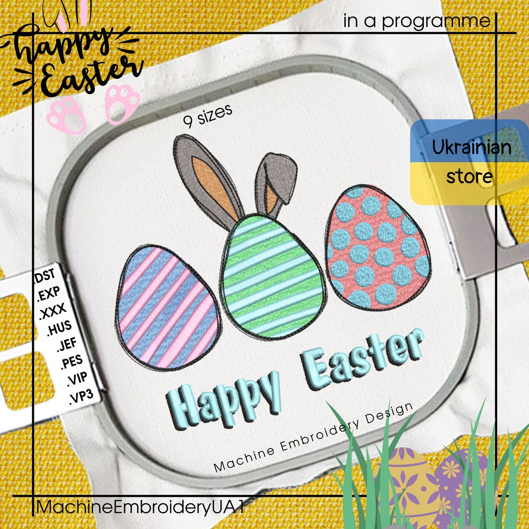 Easter Eggs Machine Embroidery Design Easter Bunny Embroidery File 9 ...