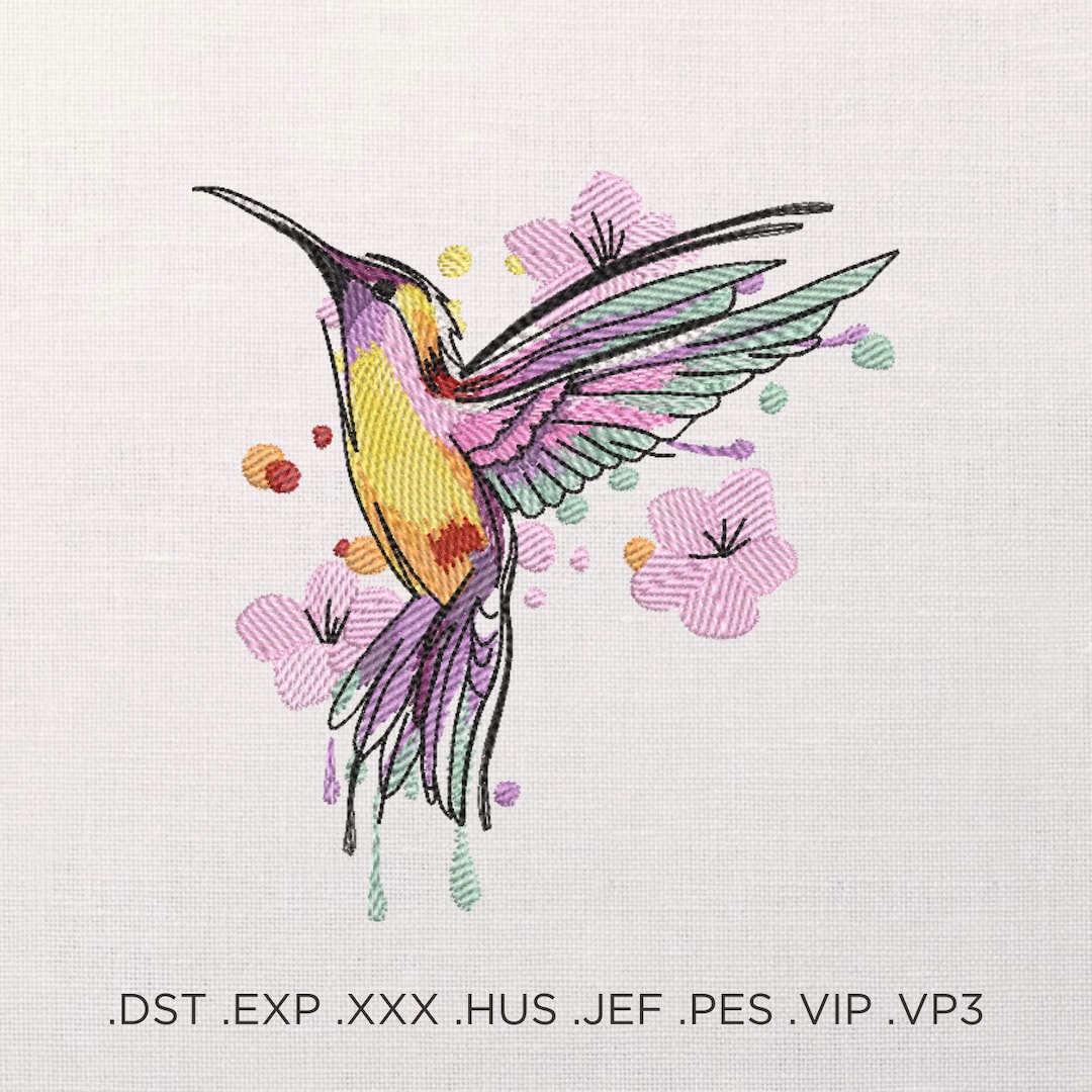 Hummingbird Machine Embroidery Design - Hummingbird Bird of Paradise ...