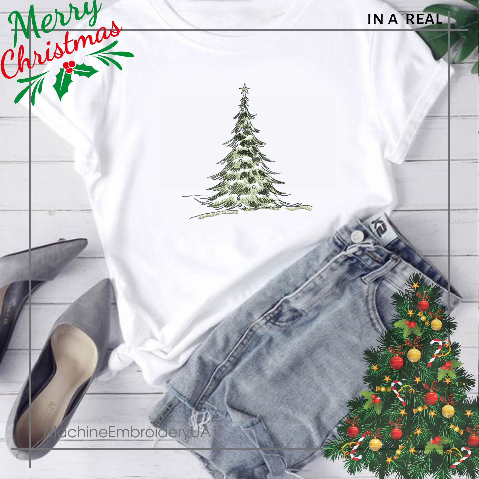 Christmas Tree Machine Embroidery Design Christmas Tree - Etsy