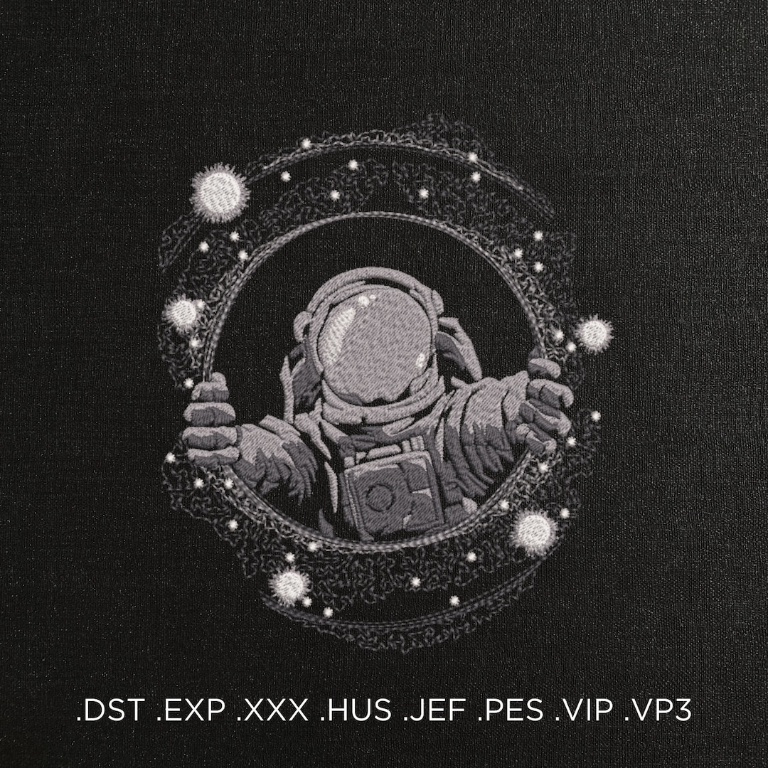 Astronaut Machine Embroidery Design, Space Theme Embroidery Pattern ...